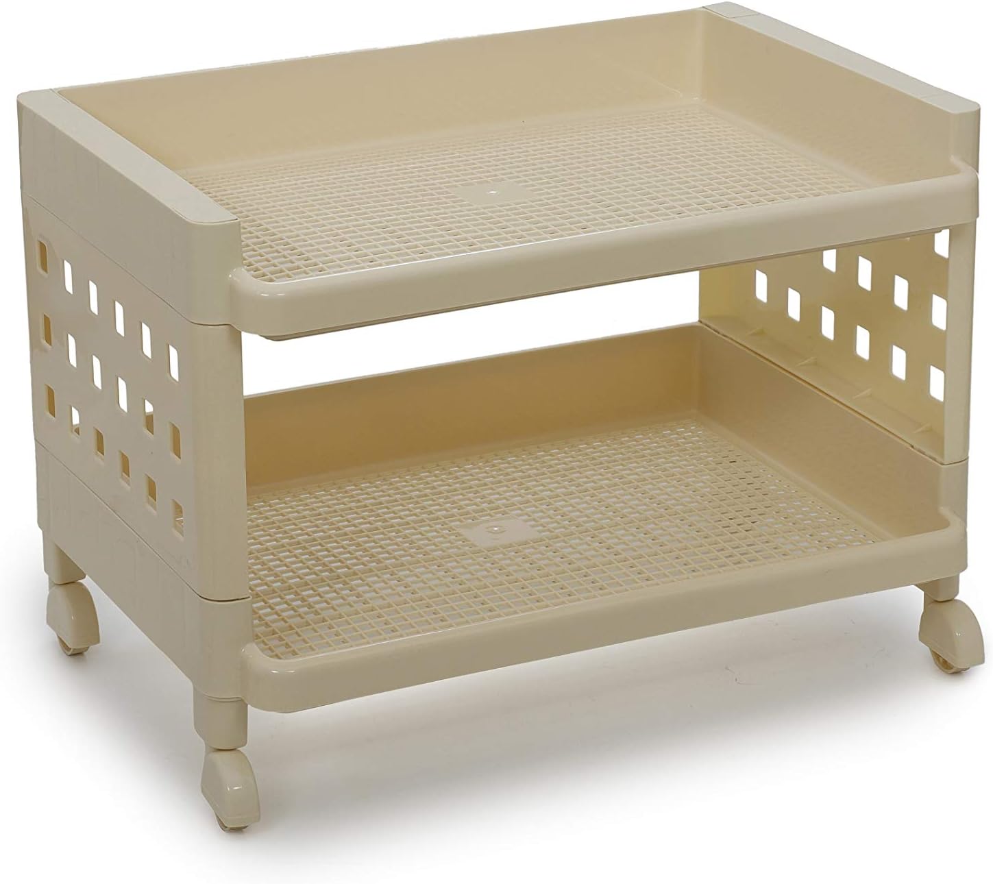 Selvel Plastic Multipurpose Utility Racks, 2 Tier, Beige: Amazon.in ...