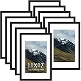 Amazon.com - Picrit 11x17 Picture Frame Set of 12, Display 8x12 with Mat or 11x17 without Mat ...