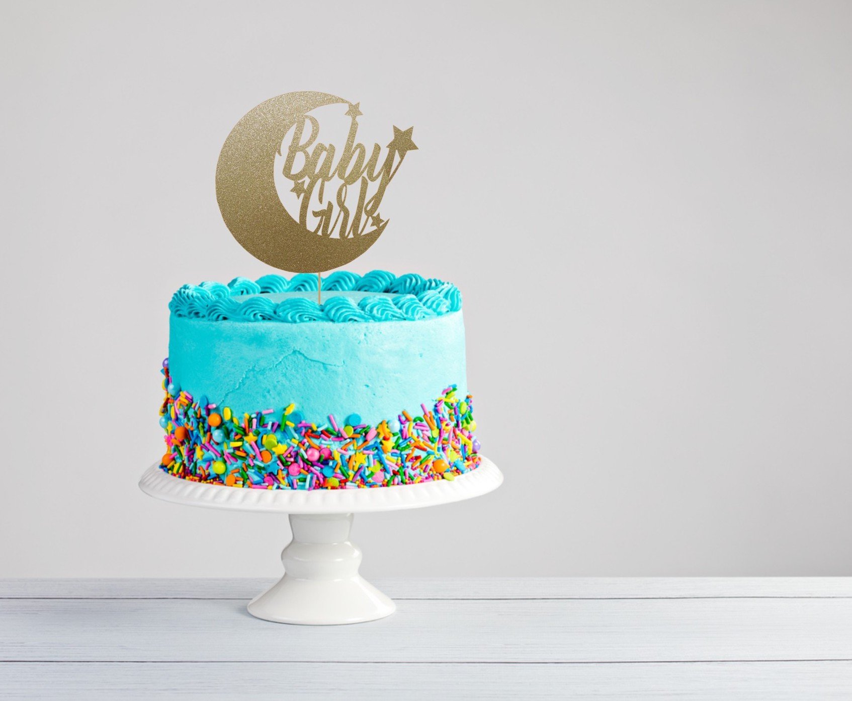 Baby Girl Cake Topper Moon And Stars Topper Baby Boy | Desertcart Bahamas