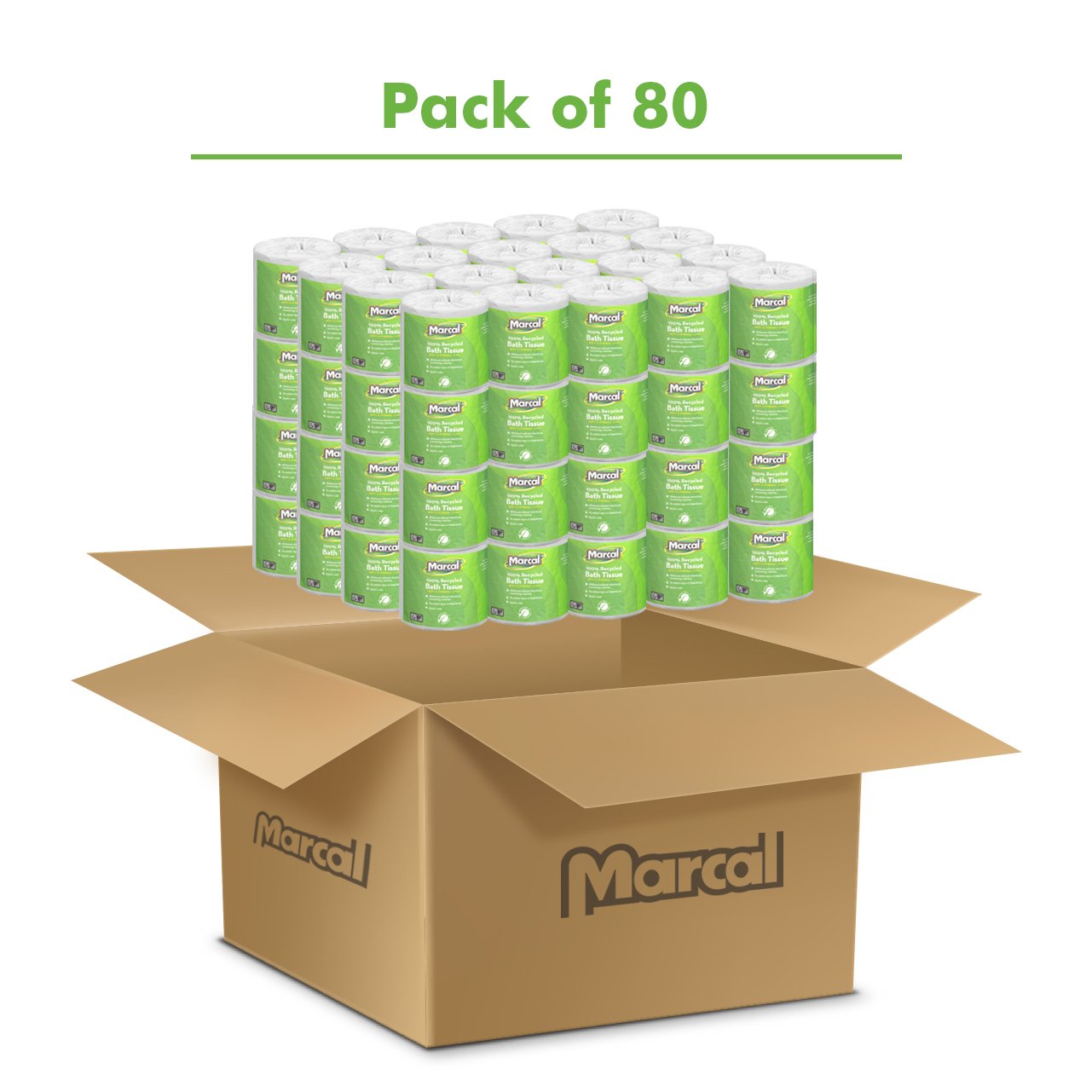 504 Sheets Per Roll 2 Ply Marcal Toilet Paper 100% Recycled White Bath ...