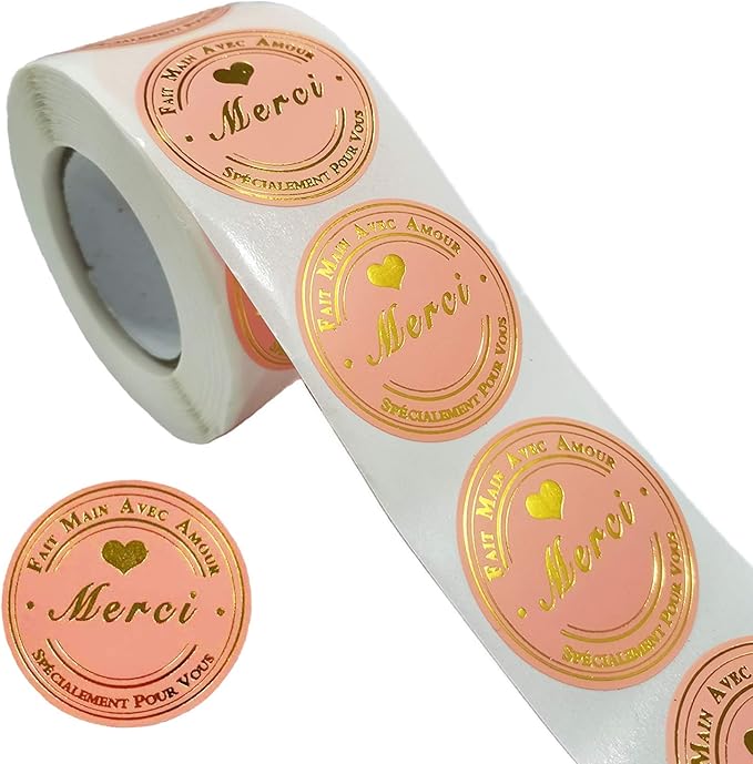 3.8cm Autocollant Merci, 500PCS Thank You Stickers, Merci pour vos ...