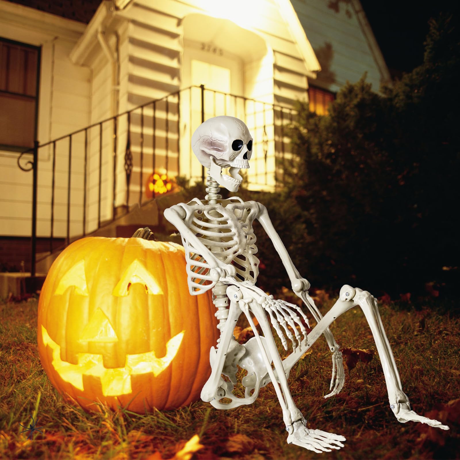 breesky 5.4 ft Halloween Life Size Skeleton, Full Body Realistic Human ...