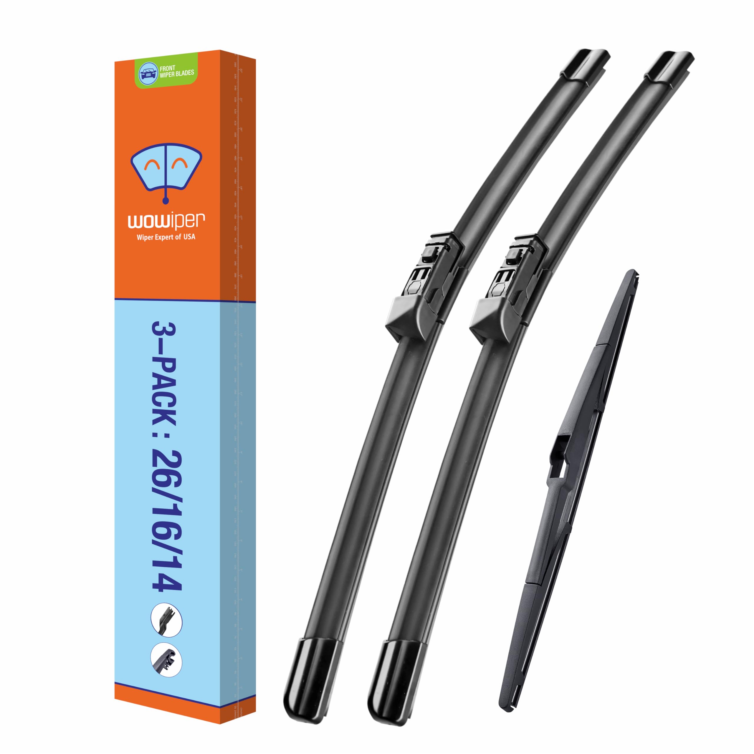 WOWIPER Windshield Wiper Blades with Rear Wiper Blade for Toyota CHR C-HR 2018-2022, All-Season ...