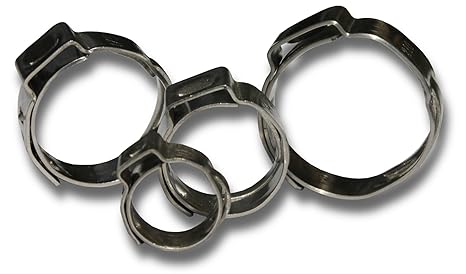 5er Set 1-Ohr Schlauchschellen Edelstahl 7-8,7mm 1-Ohr-Klemmen ...