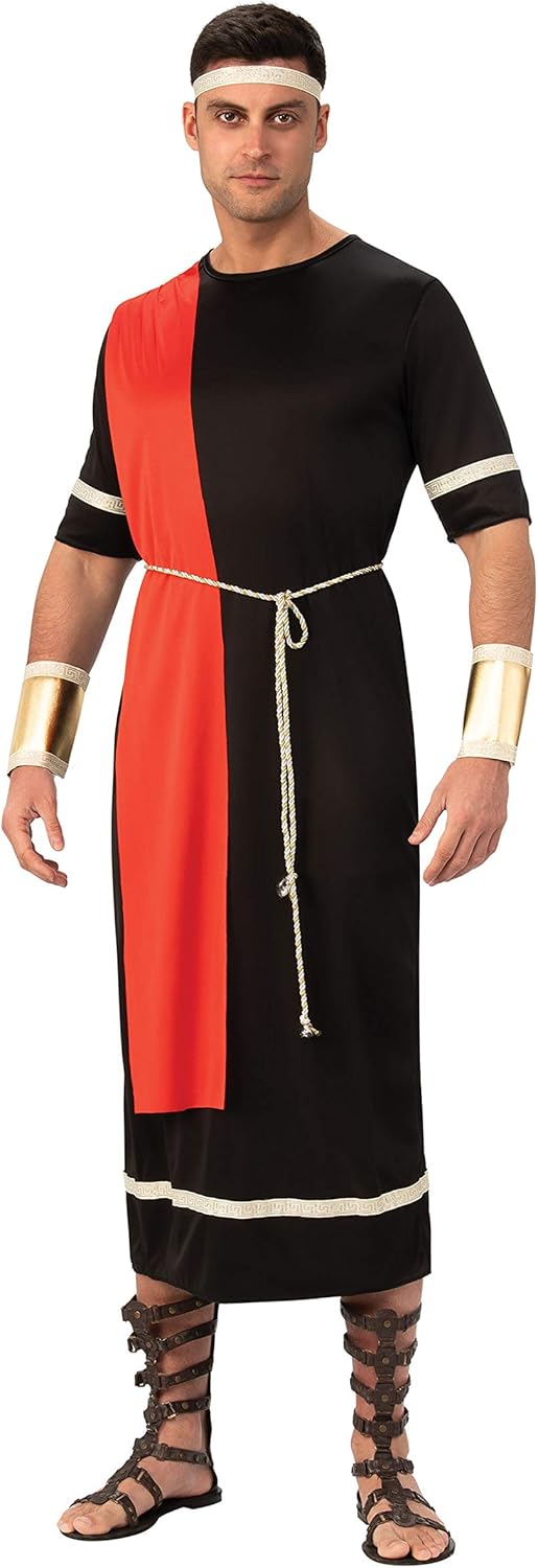 Bristol Novelty AC341X Caesar Toga W Drape (XL) Costume, Black, Red ...