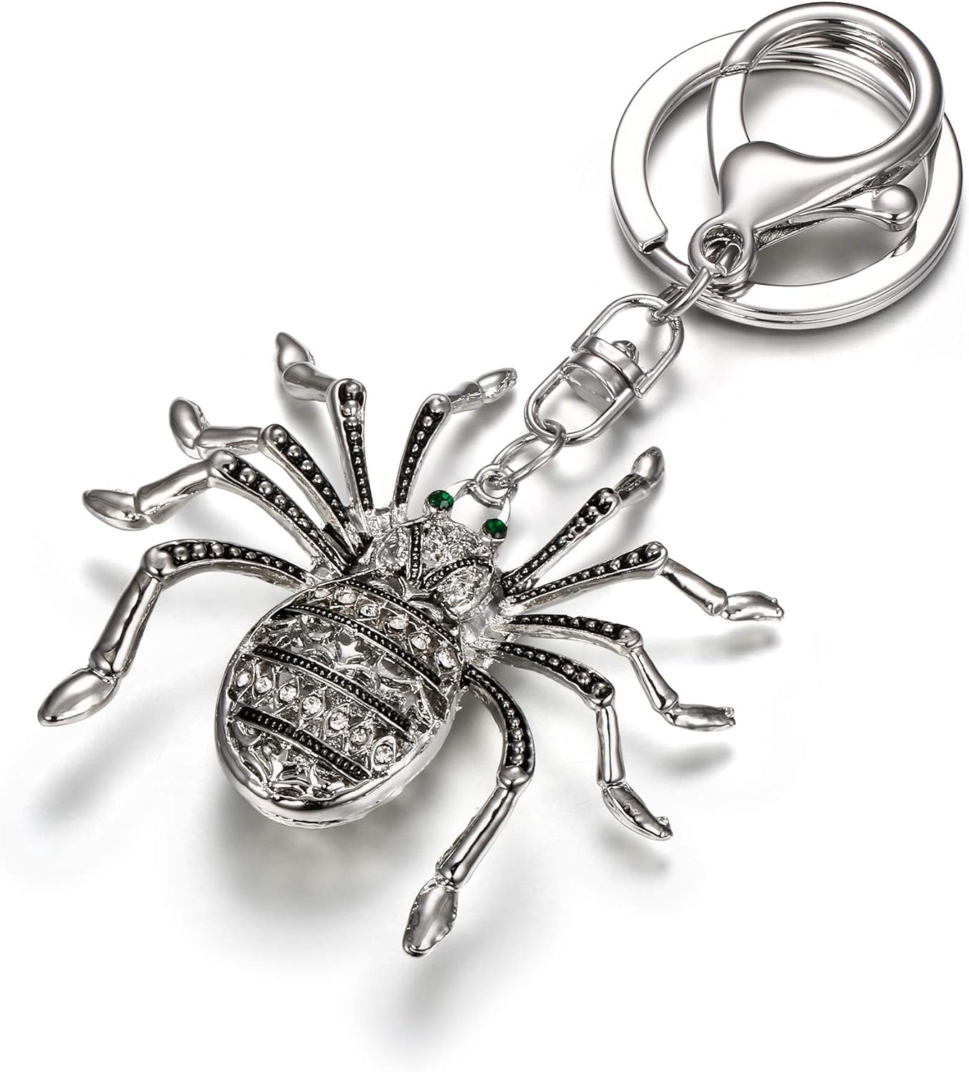 Flyonce Crystal Rhinestone Animal Spider Keychain Car Bag Purse Charm ...