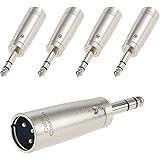 Amazon.com: CableCreation [5-Pack] XLR 3 Pin Male to 1/4" 6.35mm Female Jack Socket Audio ...
