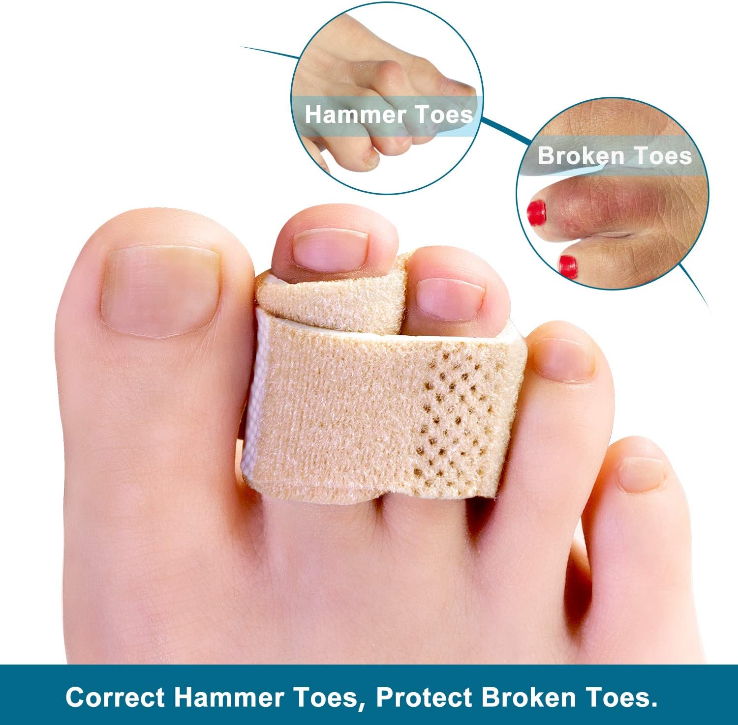 Bukihome Toe Bandage for Separating Curled Toes, Protecting Curved Toes ...