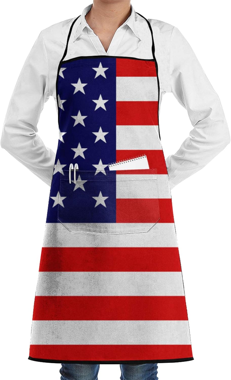 Amazon.com: American USA Flag Apron with Pockets Cooking Home Kitchen ...