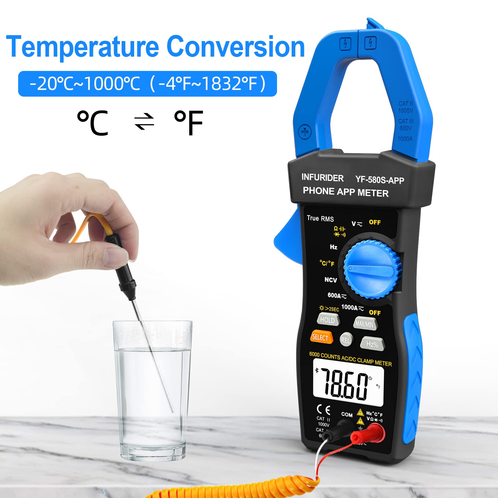 Mua INFURIDER Bluetooth Clamp Meter, TRMS 6000 Counts Auto- Ranging ...