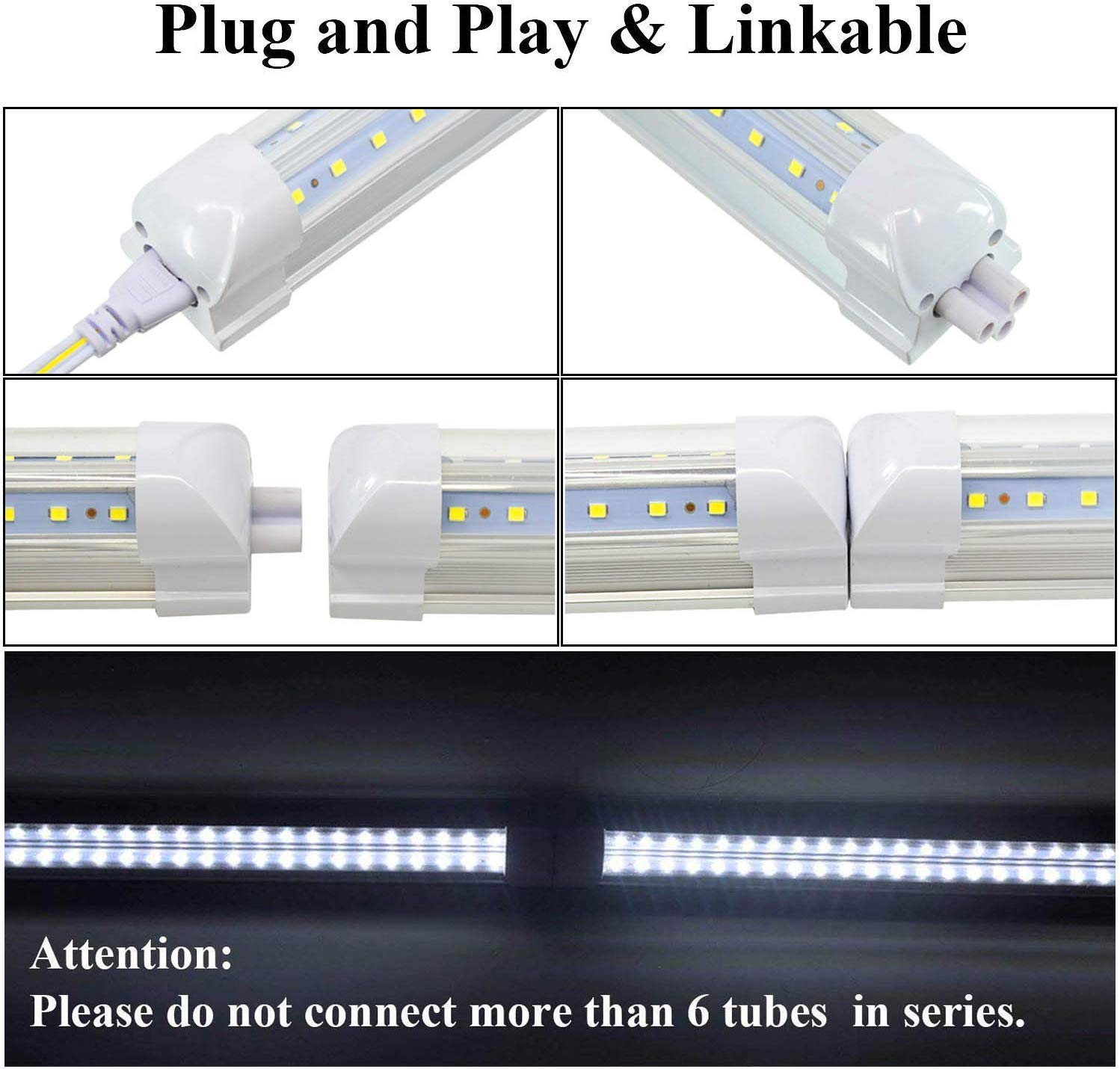 5FT LED Cooler Lights 36W 3960LM AC85-265V LED Shop Lighting,Clear ...