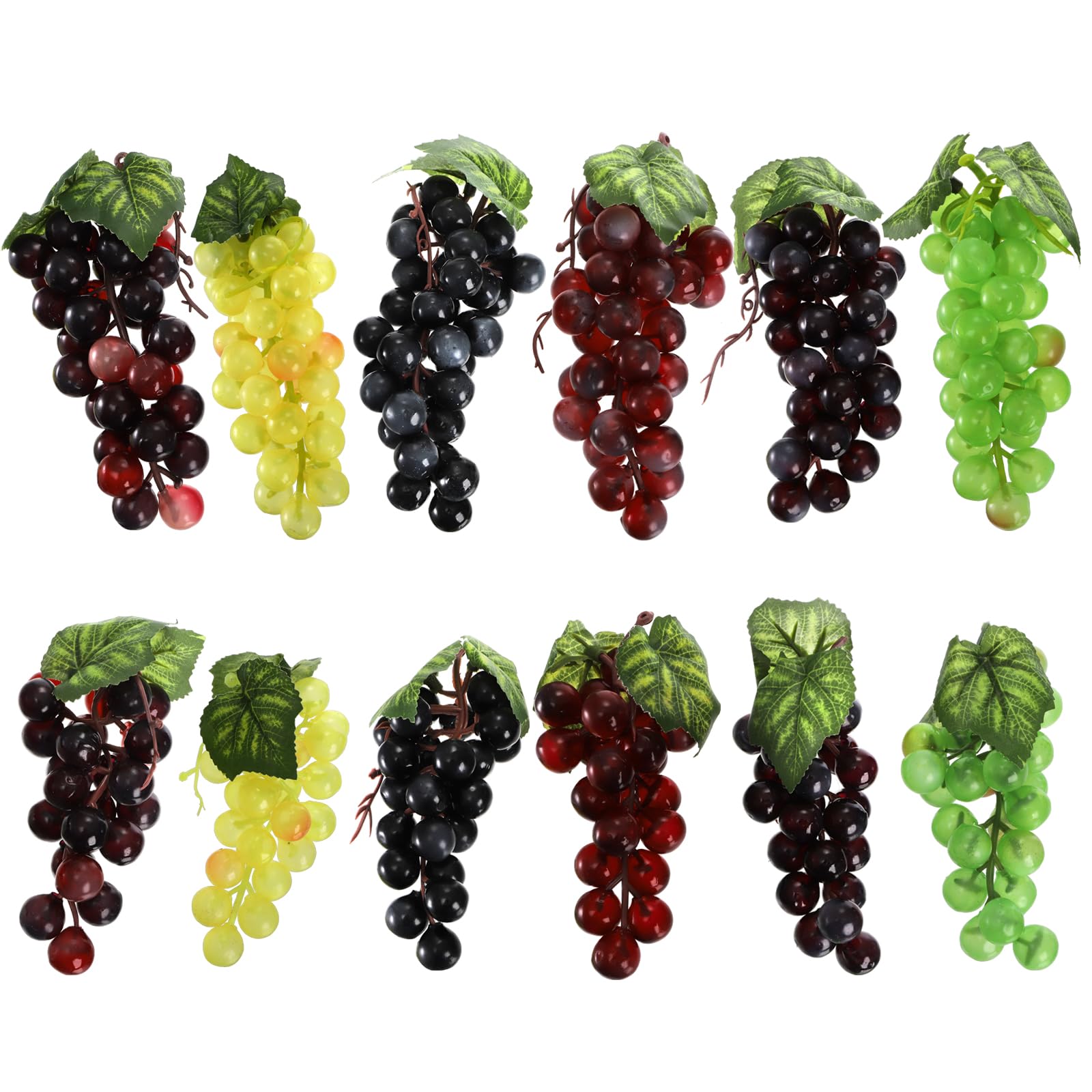 ZEAYEA 12 Bunches Artificial Grapes, Simulation Lifelike Grape Clusters ...