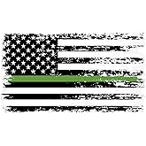 Amazon.com - Reflective Tattered Thin Green line USA Flag Sticker ...