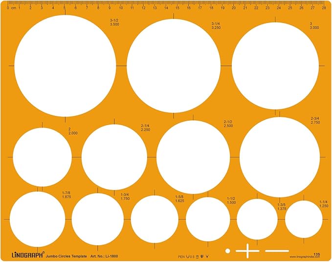 Amazon.com: Jumbo Circle Template Drafting And Design Template Stencil ...