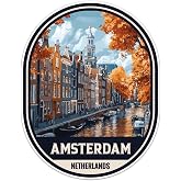 Amazon.com - Netherlands Amsterdam City Sticker - Waterproof Vinyl ...