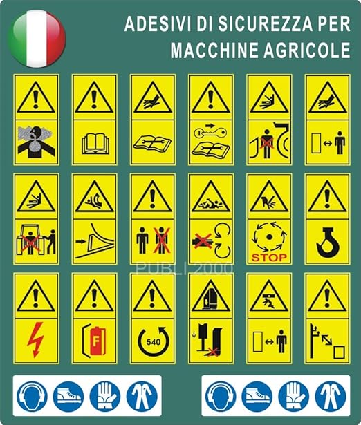 20 Pictograms Stickers ISO 11684 Danger Signs For The Safety Of ...