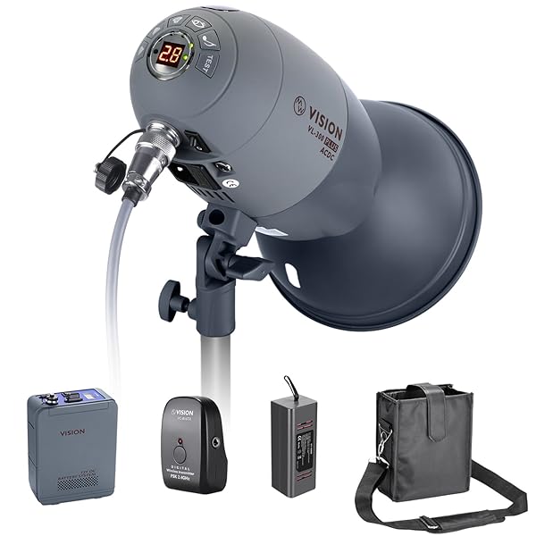 Neewer VL-300 Plus AC/DC Dual-Power Support 300W GN65 Strobe Studio ...