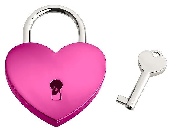 Love Padlock Pink Heart Lock with Personalised Engraving 1 Key ...