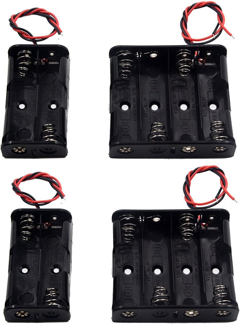 Amazon.com: LAMPVPATH (Pack of 4) AA Battery Holder Bundle Arduino ...