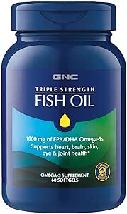Amazon.com: GNC Triple Strength Omega 3 Fish Oil 1000mg, 60 Count ...