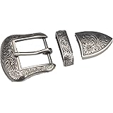 Amazon.com: Western Cowboy Buckle 38MM Antique Silver Belt Buckle Set 1 ...