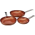 Amazon.com: Copper CHef 3-Piece Non-Stick Fry Pan Set, 8 Inch, 10 Inch ...