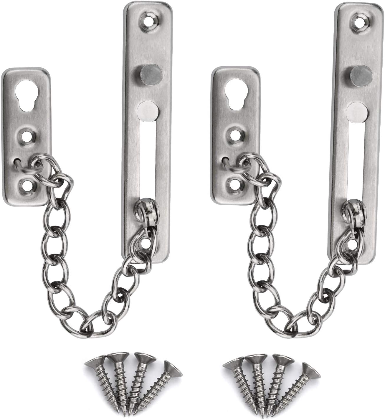 2 Pieces Stainless Steel Door Chain Lock, Heavy Duty Anti-Theft ...