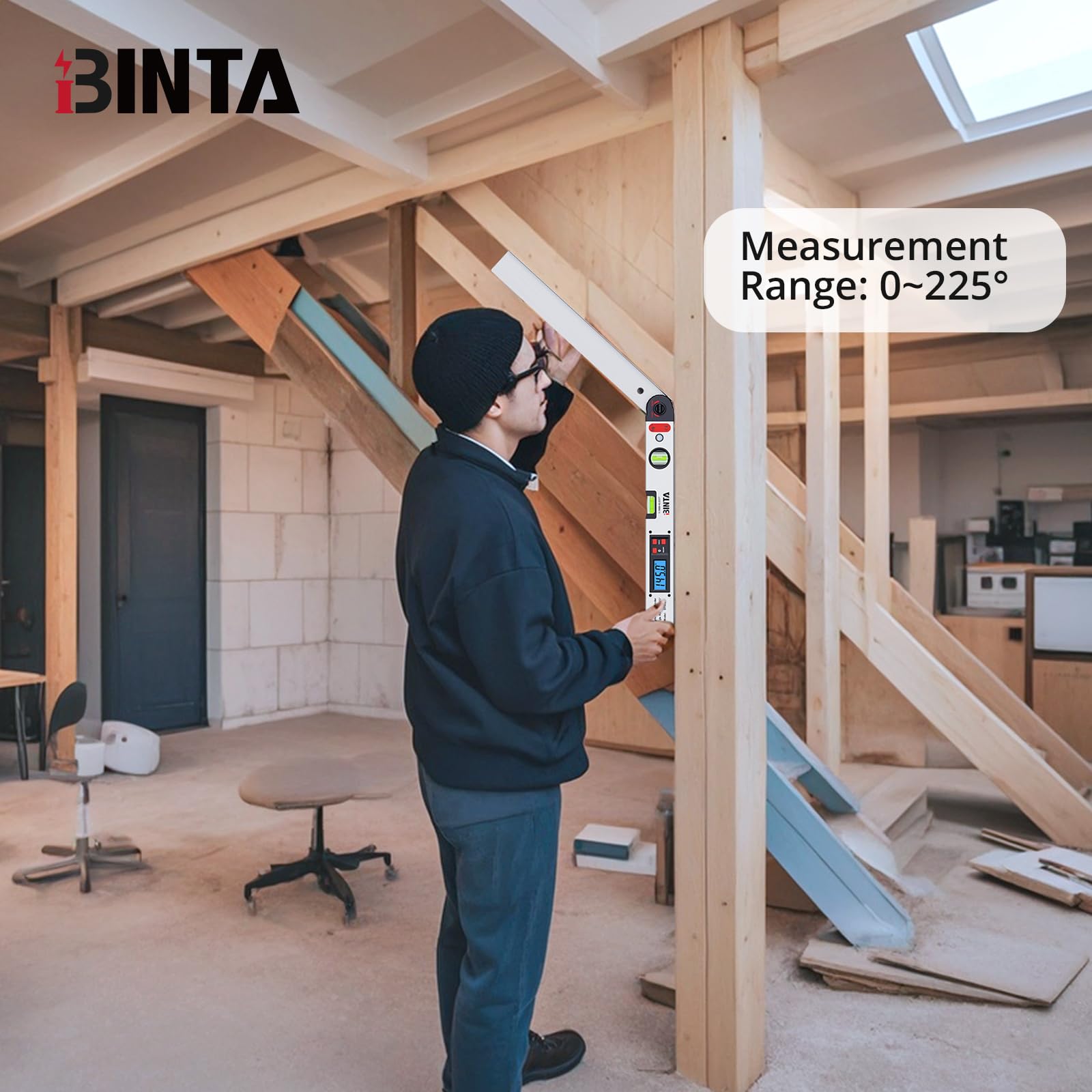 Mua BINTA Digital Angle Finder 0-225° Range, Backlit LCD Aluminum Angle ...