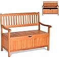 Amazon.com : Giantex Wooden Outdoor Bench, Outside Deck Box with ...