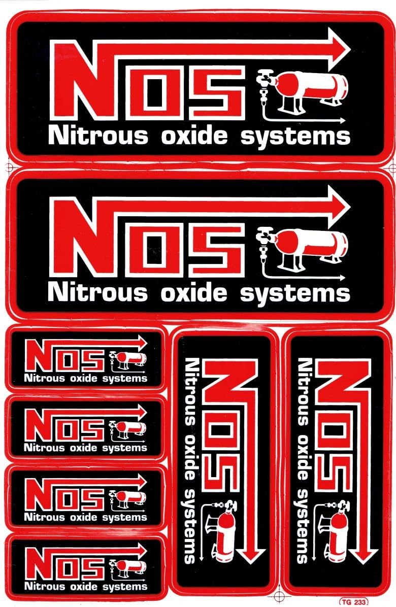 Amazon.com: NOS N.O.S. red Decal Sticker Tuning Racing Sheet Size: 27 x ...
