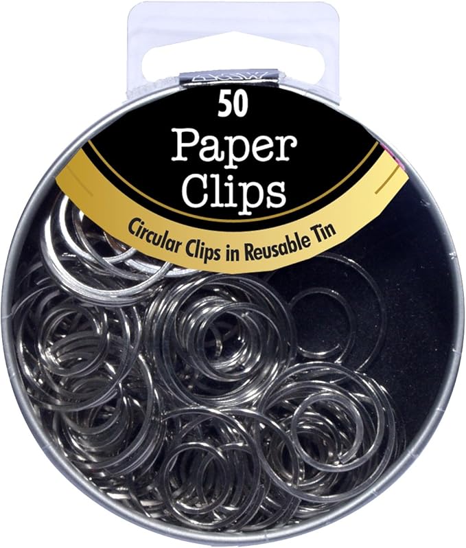 Amazon.com : A&W Products Metal Paper Clips, Circular, 50-Count (12137 ...