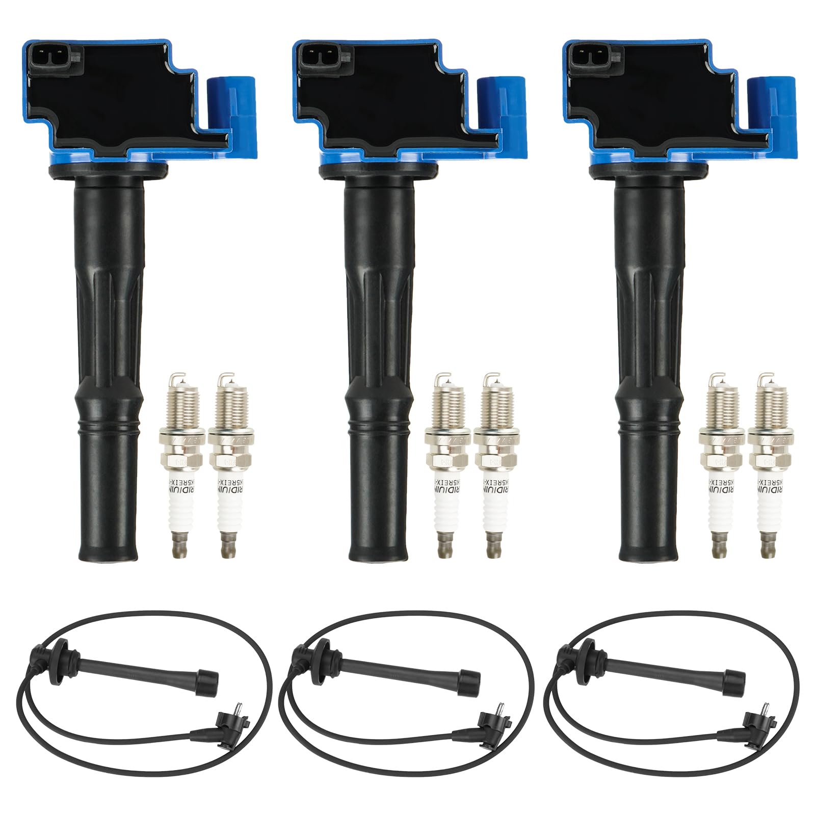 Ignition Coil Pack + Iridium Spark Plugs w/Ignition Wire for 1996-2002 Toyota 4Runner, 1995-1998 ...