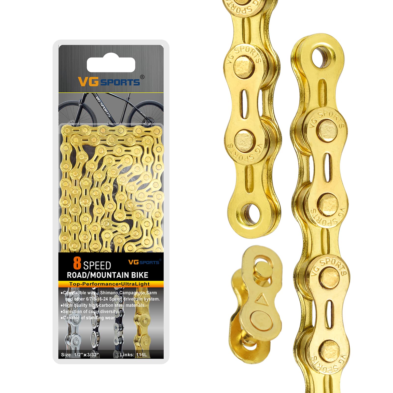VG SPORTS 6/7/8/9/10/11 Speed Bike Chains,Half Hollow/Full Hollow ...