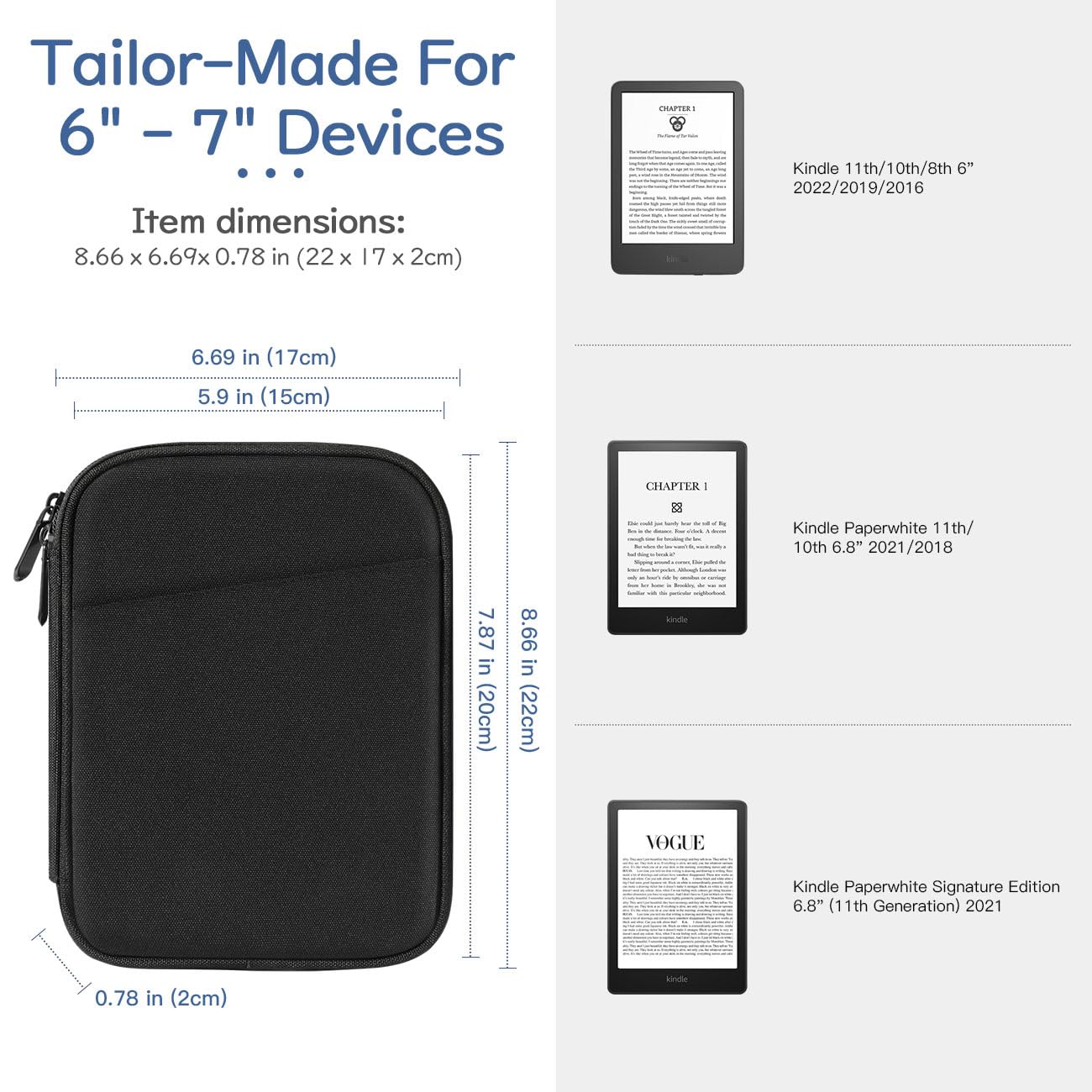 Mua 6-7 Inch Sleeve Carrying Case for 7" Kindle Colorsoft Signature ...