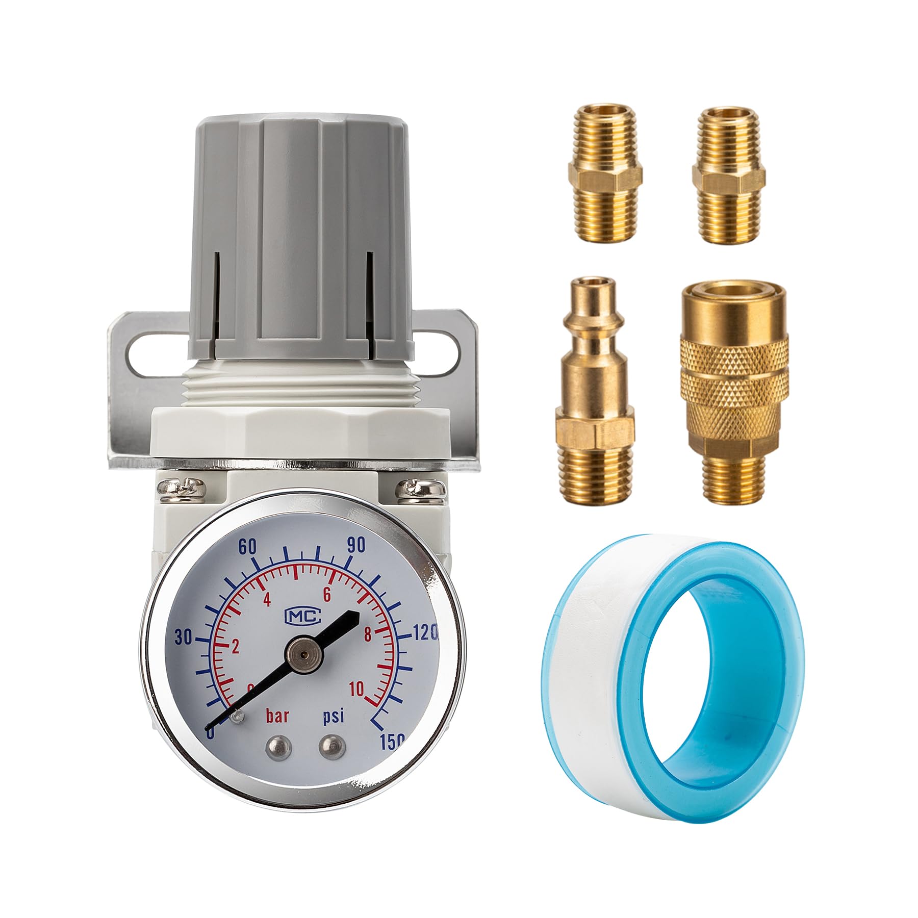 LNCHKA Mini Air Pressure Regulator 1/4" NPT, 0-150 PSI, Compact ...
