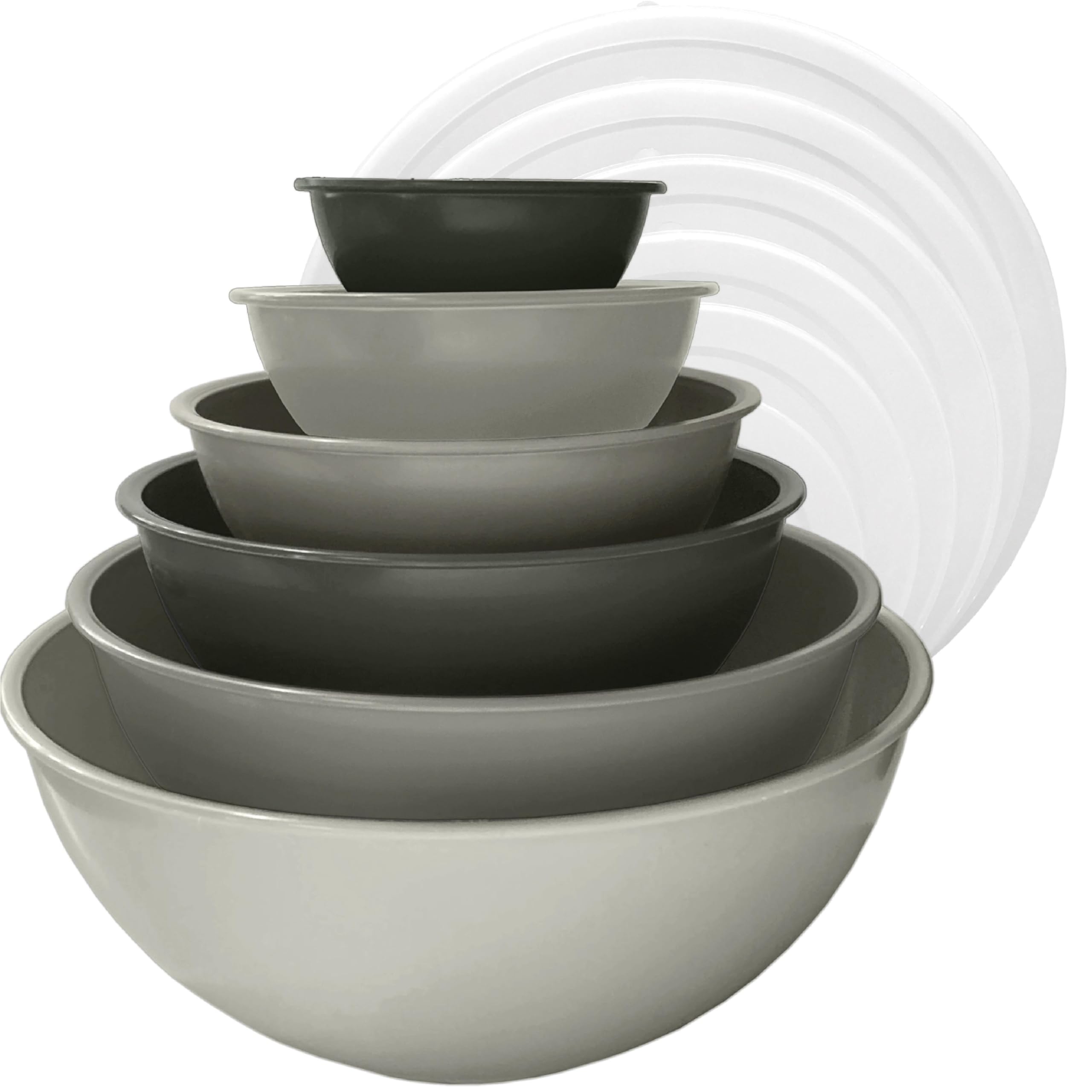 edge Plastic Mixing Bowls 12 Piece Nesting Set 6 Prep Bowls and 6 Lids ...