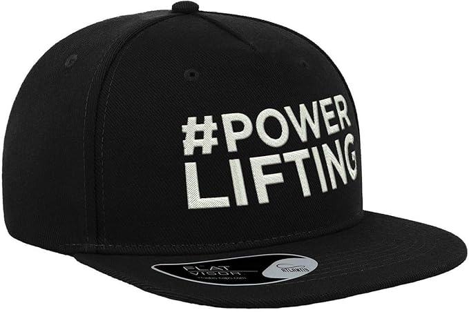 Powerlifting Workout Sport Body Building Embroidered Flat Visor Cap ...