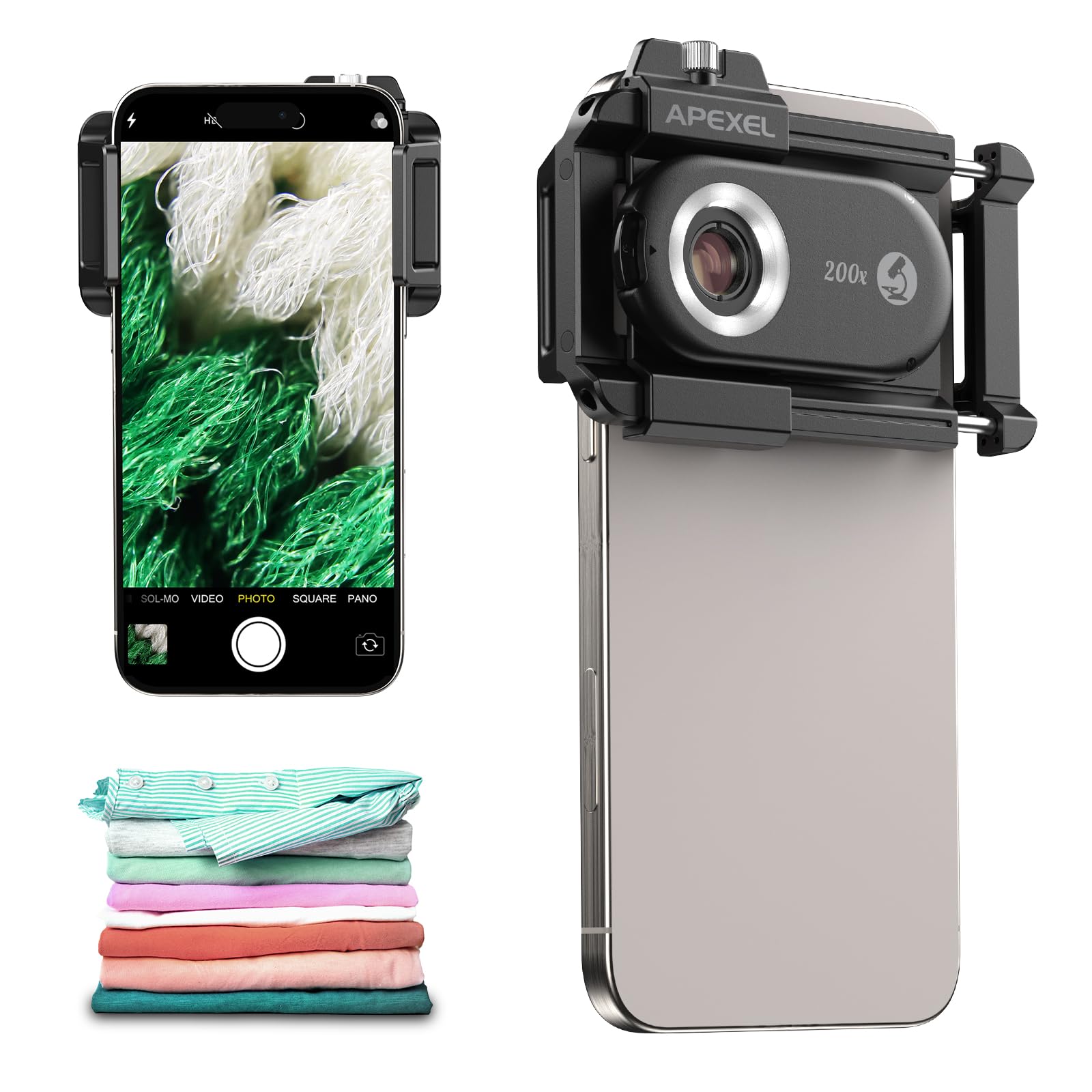APEXEL Phone Microscope Lens, 200X Phone Micro Lens Nano Zoom for ...