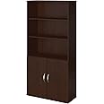 Amazon.com: Bush Business Furniture 36W 5 Shelf Bookcase with Doors in ...