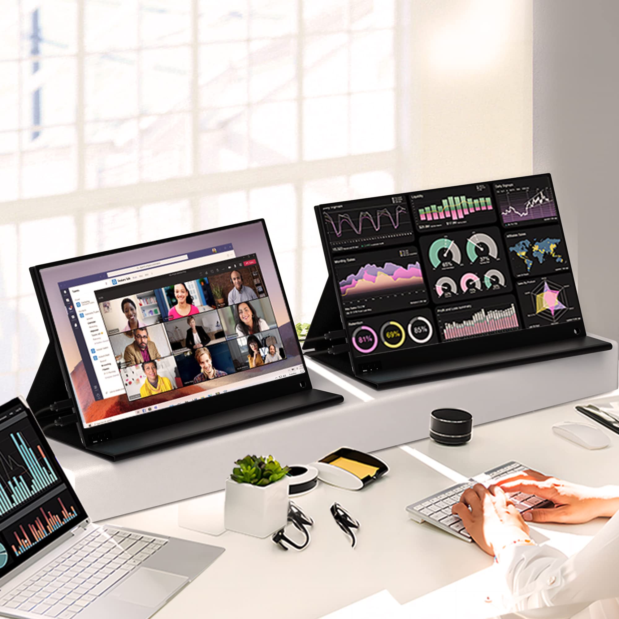 Mua OUNSHLI Portable Monitor for Laptop 16.1 Inch Full HD 1080P Dual ...