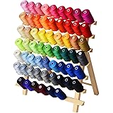 Amazon.com: US Art Supply Premium Beechwood 60-Spool Sewing ...