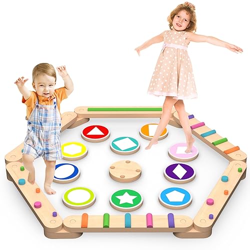 HAFTKD Wooden Balance Beam, Montessori Balance Board for Kids, Toddler ...