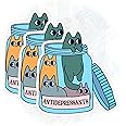 Amazon.com: (3PCS) Cat Antidepressant Sticker Health Awareness, I Love ...