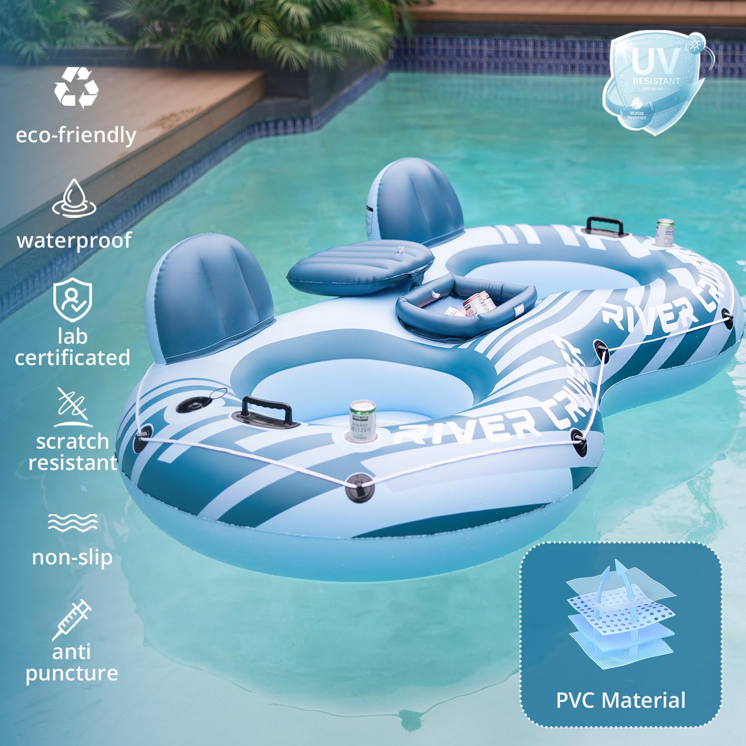 Mua Sunrio 2025 Upgrade River Tube Floats for Adults Heavy Duty Pool ...