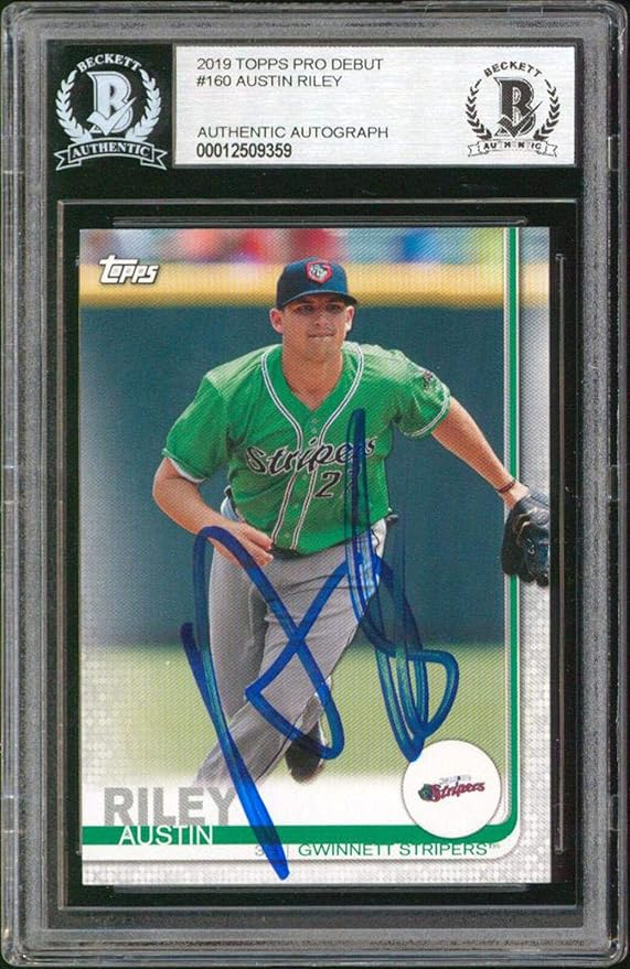Braves Austin Riley Signed 2019 Topps Pro Debut #160 Rookie Card BAS ...