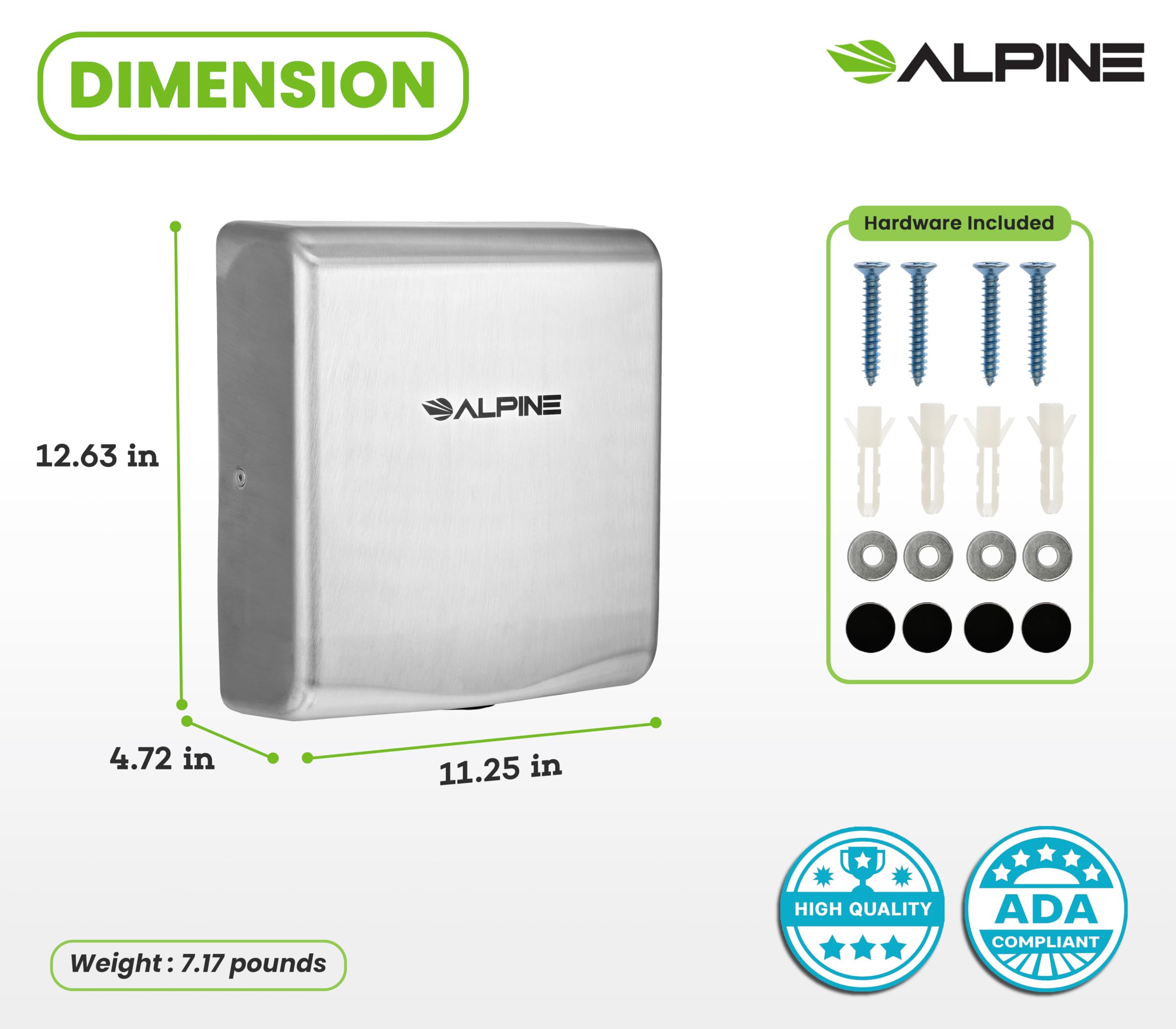 Mua Alpine Commercial Hand Dryer with HEPA Filter, 8 Seconds Extreme ...