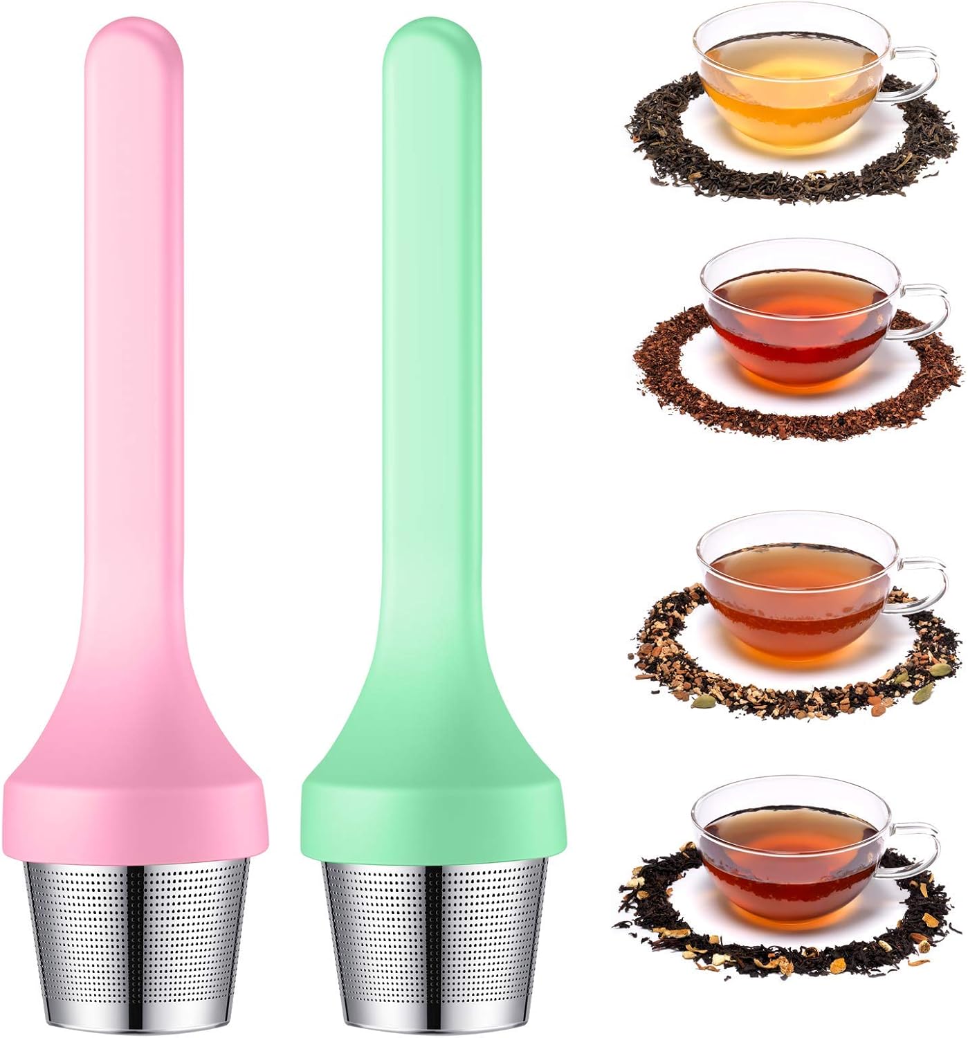 Amazon.com: 2pcs Tea Infuser,Extra Fine Mesh Tea Cup Filter Silicone ...