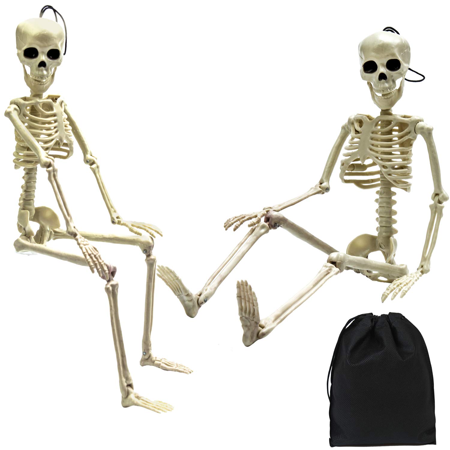 Mua ELCOHO 2 Packs Posable Halloween Skeleton, 15.8 Inches Movable Full ...