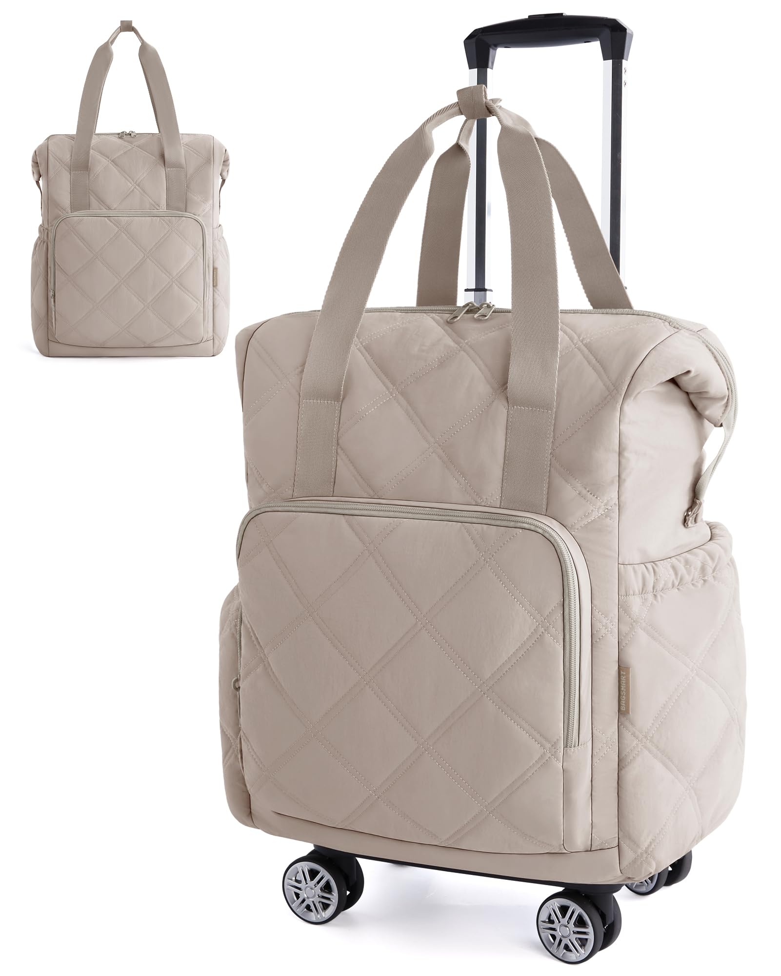 BAGSMART Rolling Duffle Bag with Wheels, 35L Carry on Travel Bag with ...