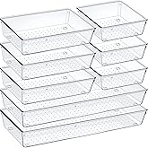 Amazon.com: Criusia 6 Pcs Large Size Clear Drawer Organizer Set ...